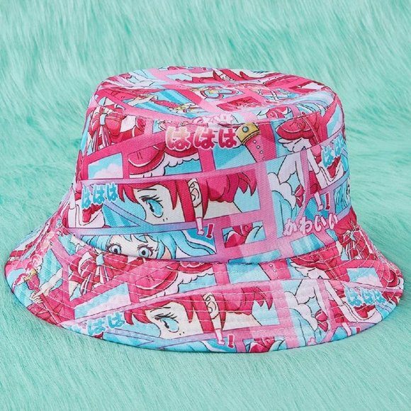 ROMWE | Accessories | Nwt Contemporary Anime Bucket Hat | Poshmark